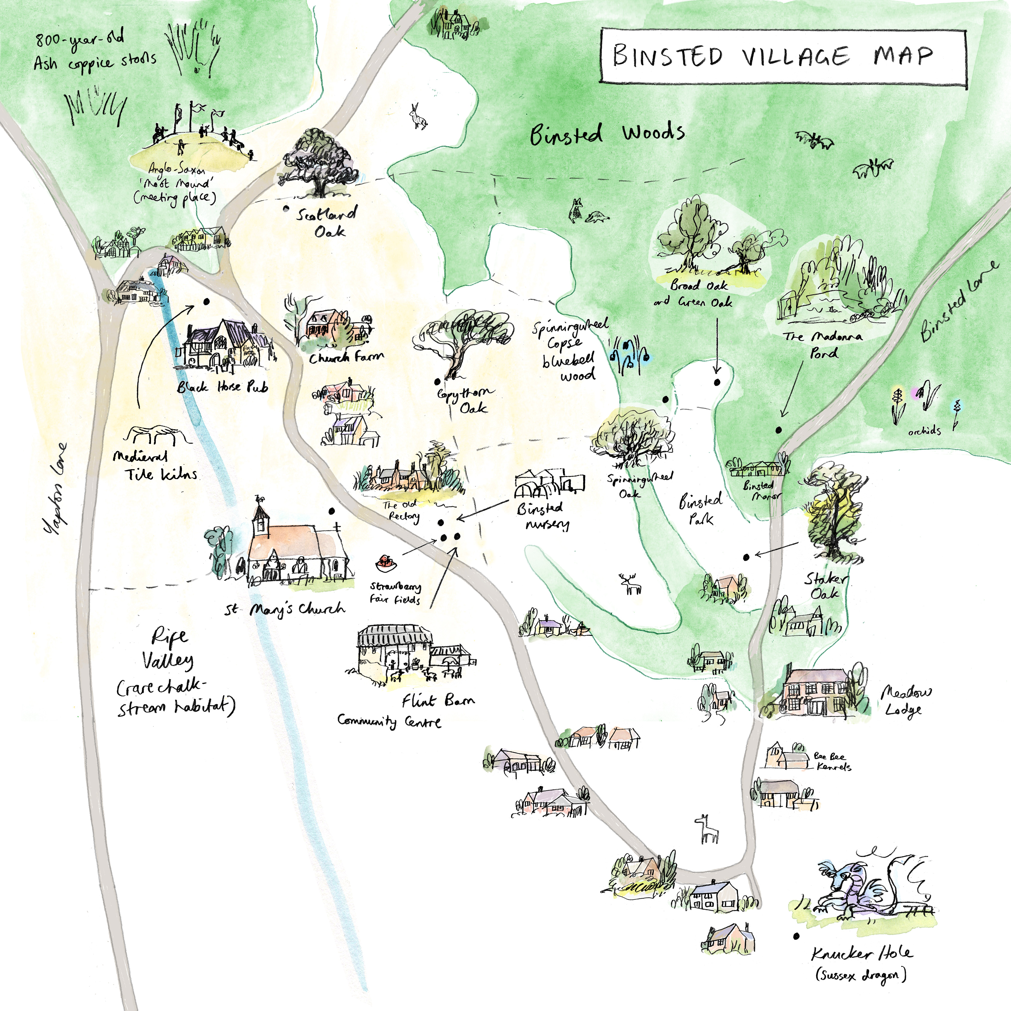 A walk around the village map – Binsted Oaks